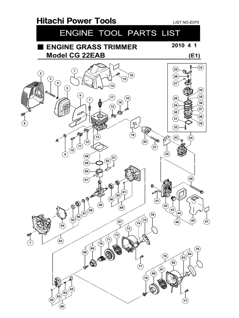 Parts List (PDF) - HITACHI Power Tools | PDF | Screw | Engine Technology