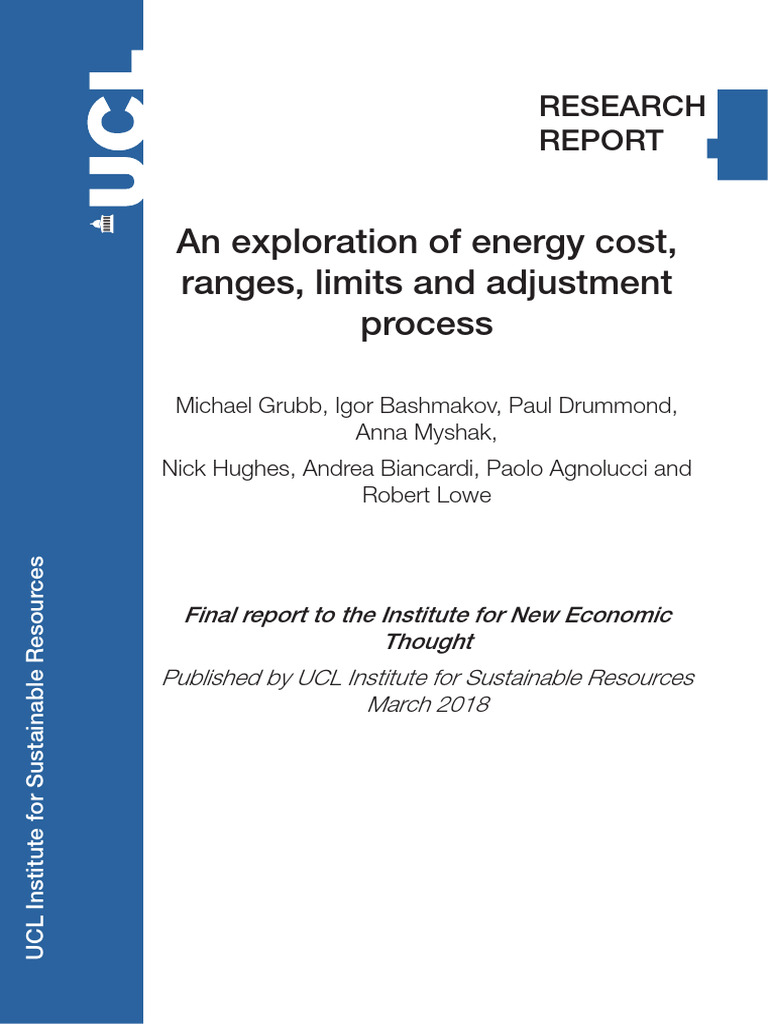 2018 An Exploration of Energy Cost, Ranges, Limits and Adjustment ...