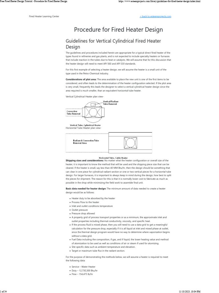 Fired Heater Design Guide | PDF | Technology & Engineering