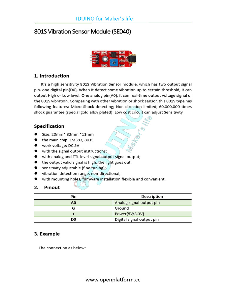 801S Sensor Datasheet | PDF | Electrical Components | Manufactured Goods
