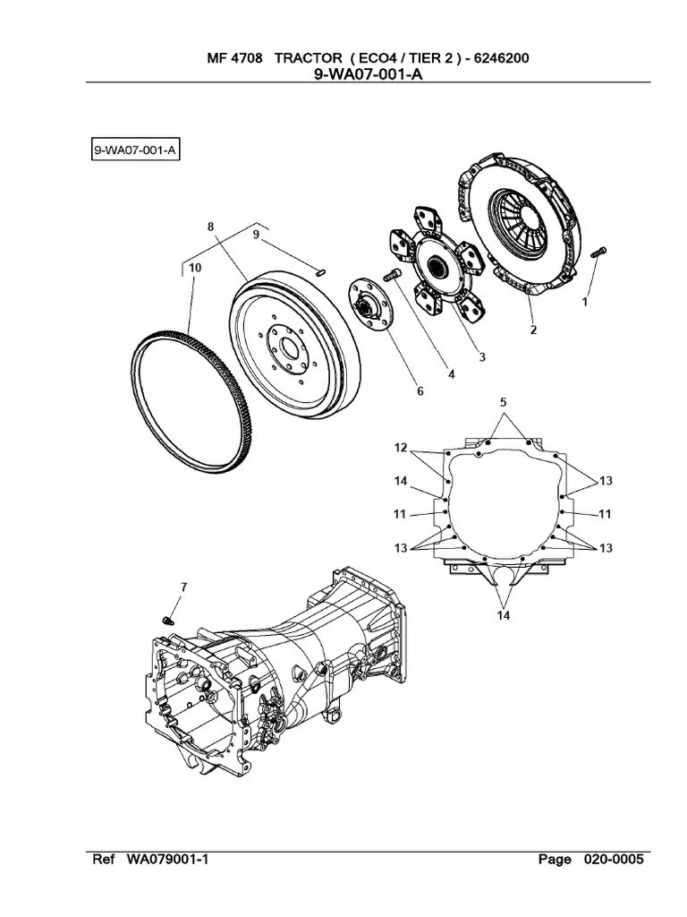 MF 4708 Tractor Clutch & Flywheel Parts | PDF | Screw | Tractor