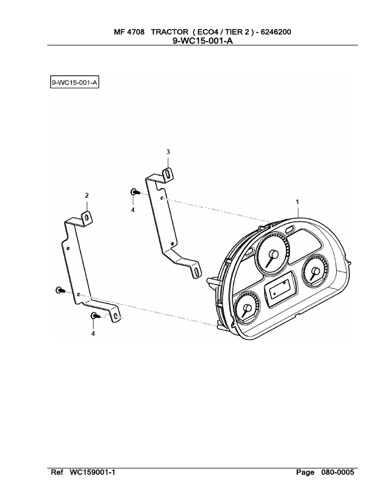 MF 4708 Instrument Panel Overview | PDF | Screw | Washer (Hardware)
