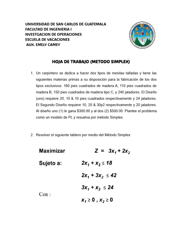 Modelos de Optimización con Método Simplex | PDF