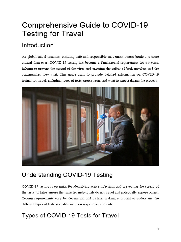 Comprehensive Guide To COVID-19 Testing For Travel | PDF | Infection ...