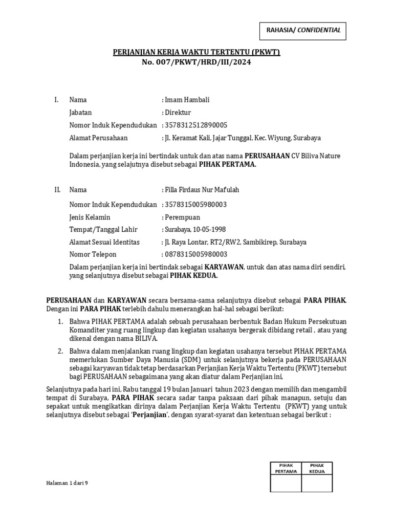 Filla Firdaus PKWT 2024 | PDF