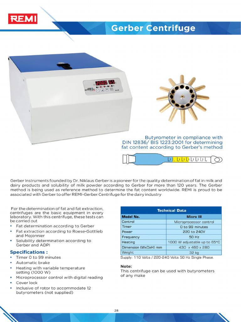 Gerber Centrifuge | PDF