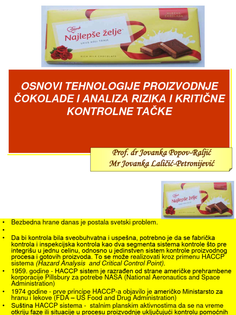 Osnovi Tehnologije Proizvodnje Cokolade | PDF