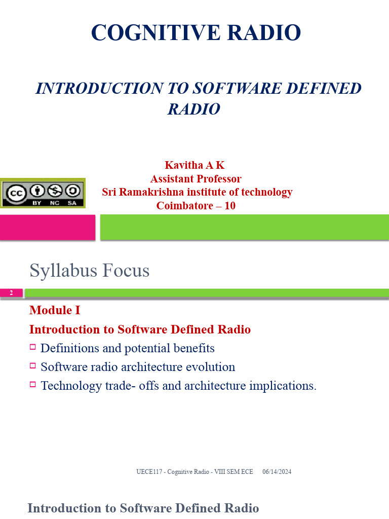 Cognitive Radio for ECE Students | PDF | Software Defined Radio | Radio