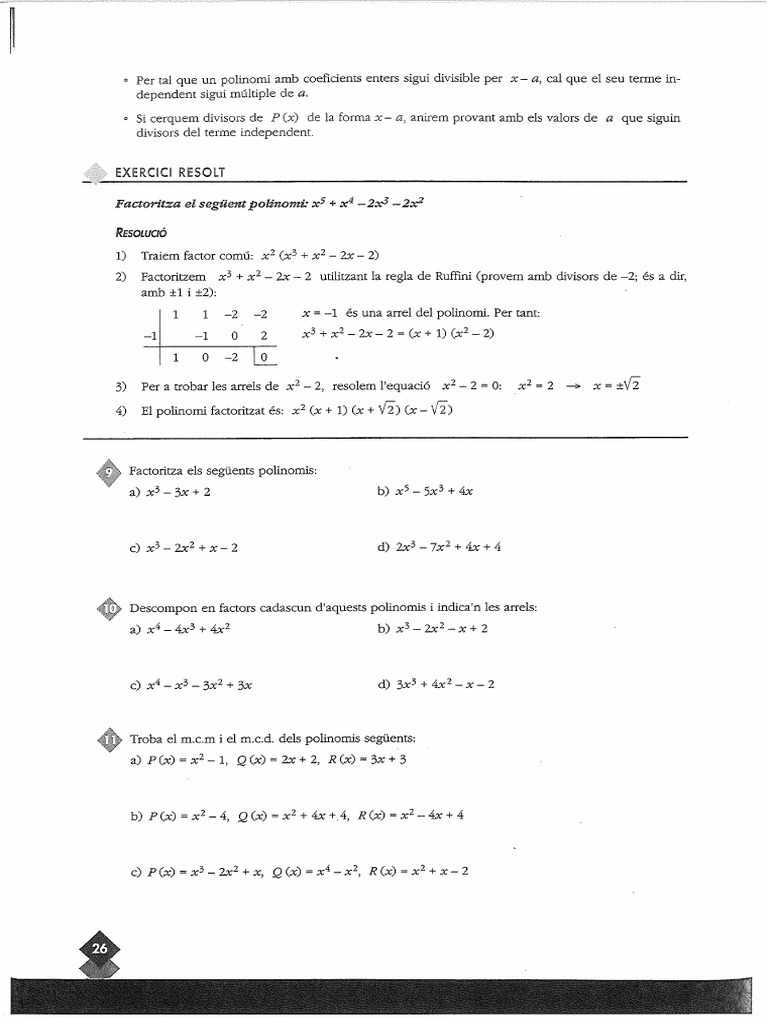 Exercicis Extres de Unitat Polinomis | PDF