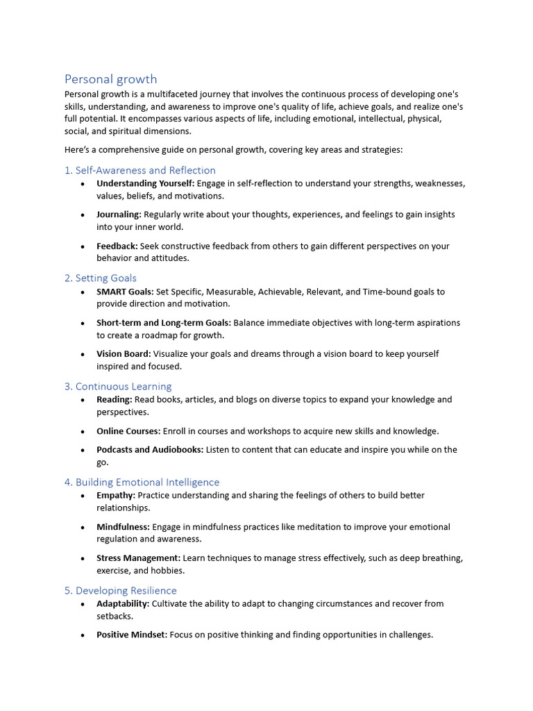 Personal Growth SMART | Download Free PDF | Personal Development ...