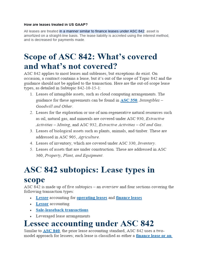 How Are Leases Treated in US GAAP | PDF | Lease | Expense