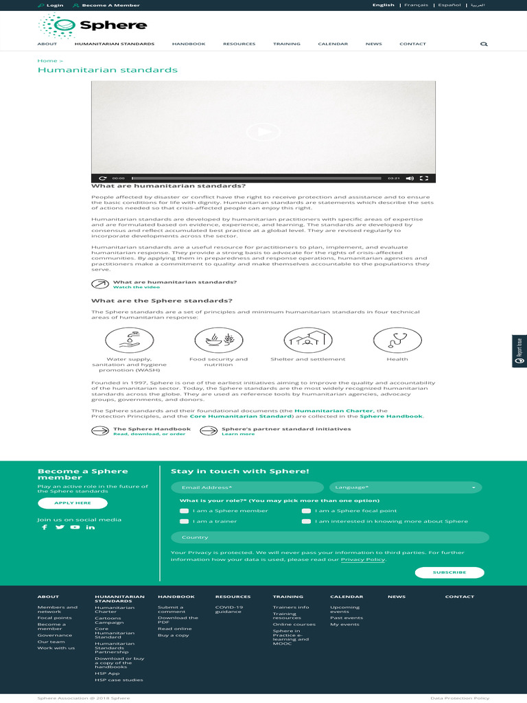 What Are Humanitarian Standards Sphere Standards | PDF