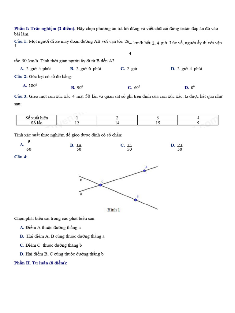 De Kiem Tra Hoc Ki 2 Toan 6 de So 1 Canh Dieu 1678184854 | PDF