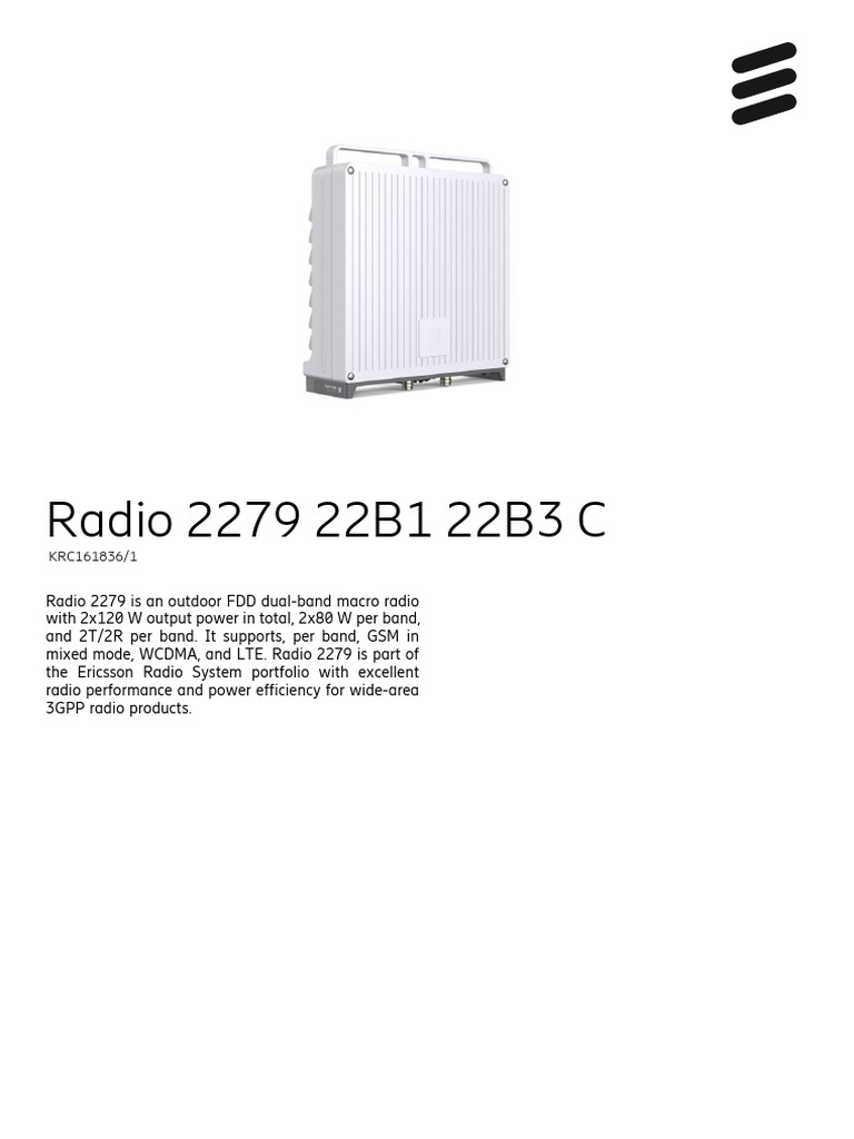 Ericsson Radio 2279 Specifications | PDF | Lte (Telecommunication ...