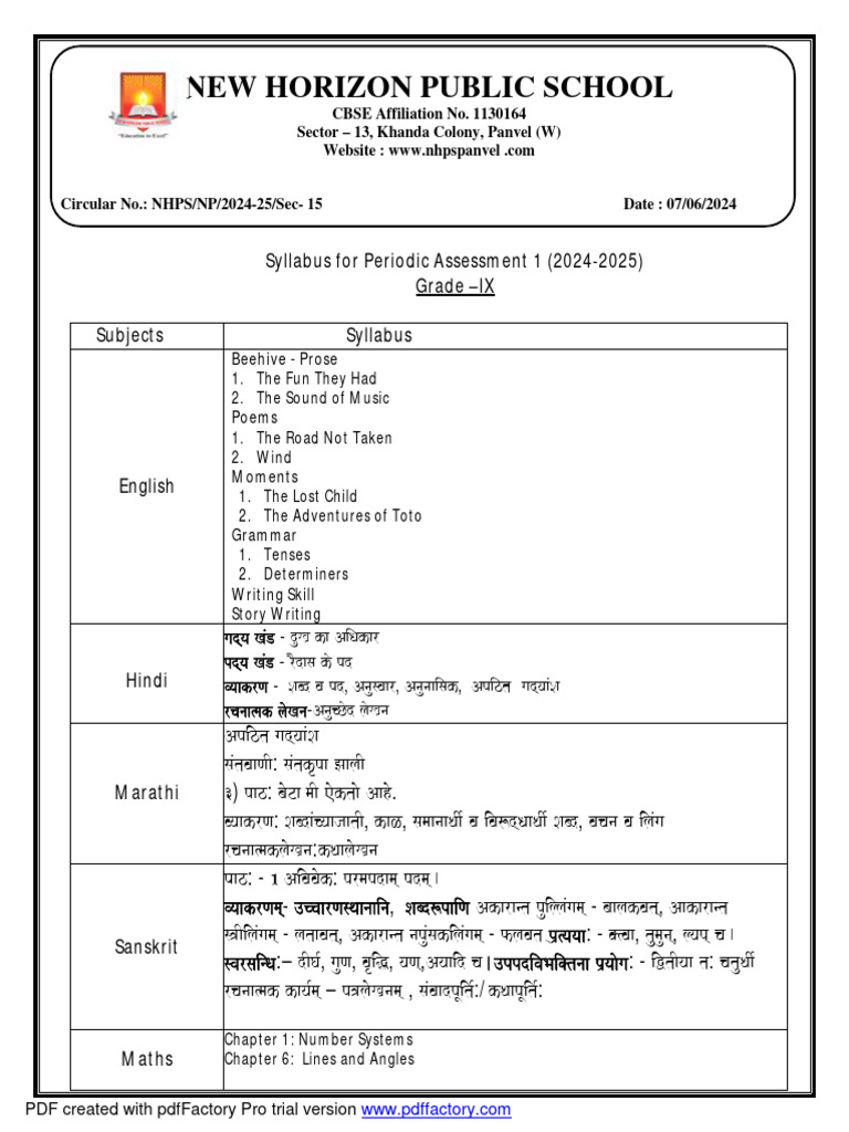 Syllabus PA 1 240607 171338 | PDF | Science