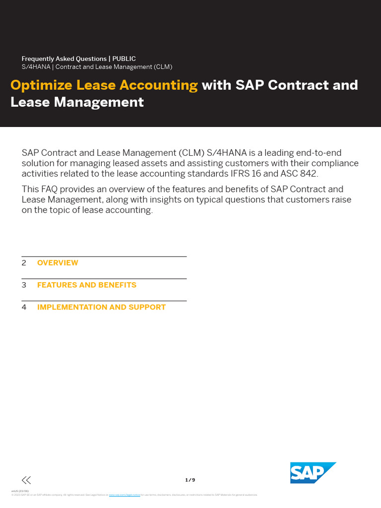 Optimize Lease Accounting With SAP Contract and Lease Management | PDF ...