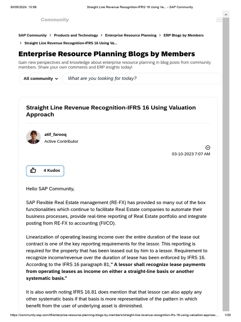 Linearization Straight Line Revenue Recognition-IFRS16 | Download Free ...