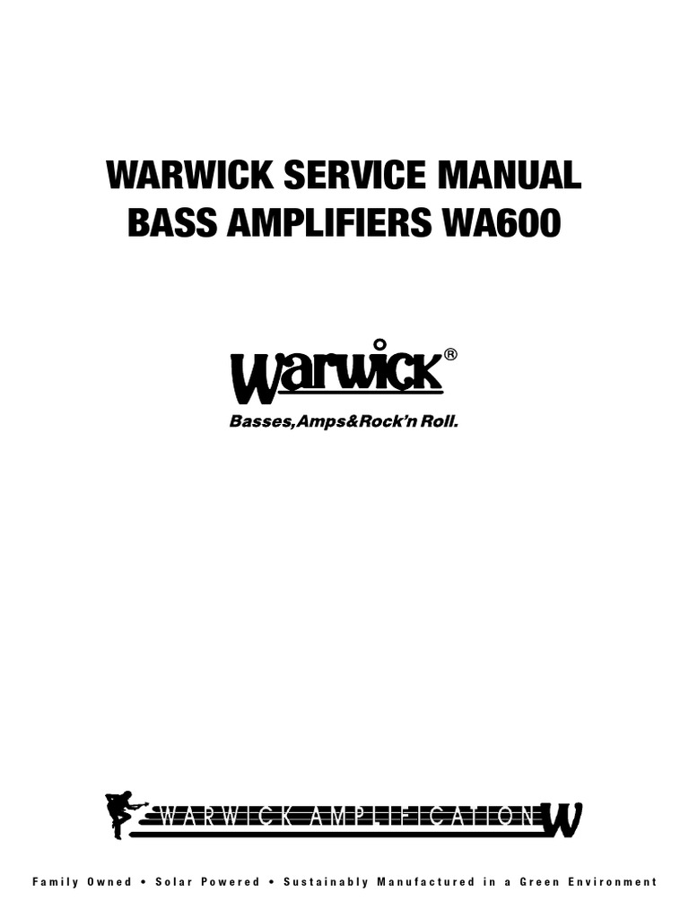 Warwick WA600 - Service | PDF | Amplifier | Power Supply