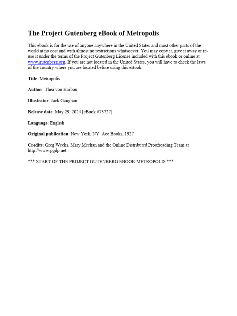 Metropolis | PDF