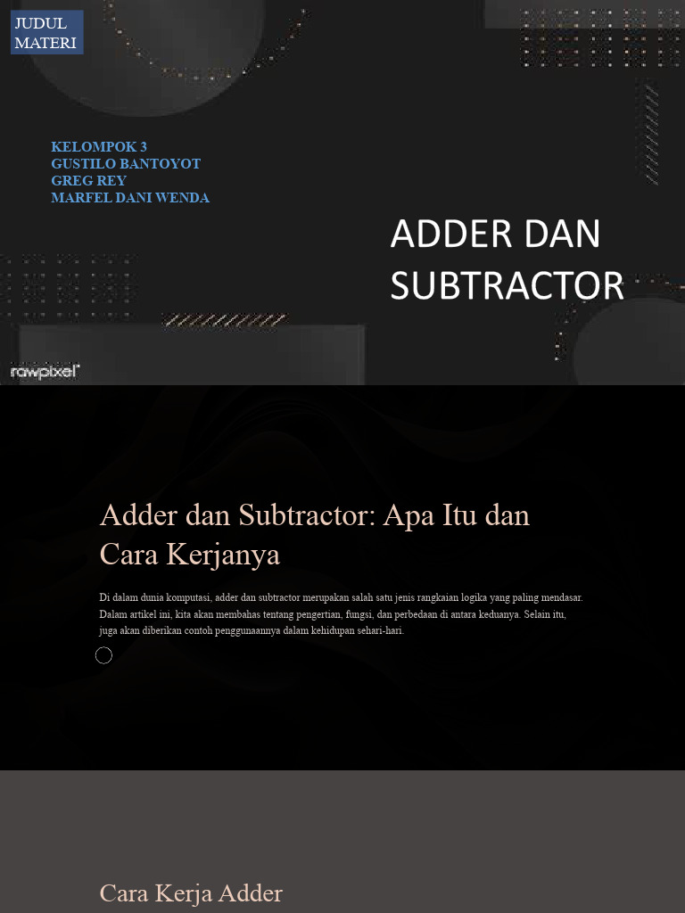 Adder-dan-Subtractor-Apa-Itu-dan-Cara-Kerjanya (Gustilo) | PDF