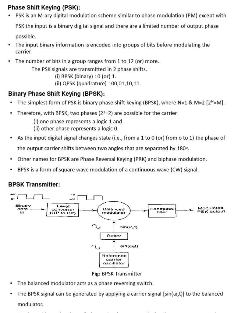 Binary Phase Shift Keying | PDF | Modulation | Electronic Circuits