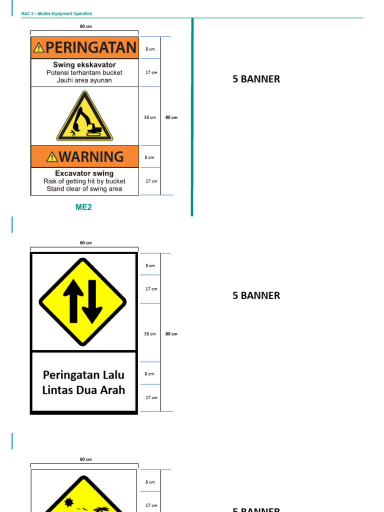 Mobile Equipment Operation Safety Signs | PDF