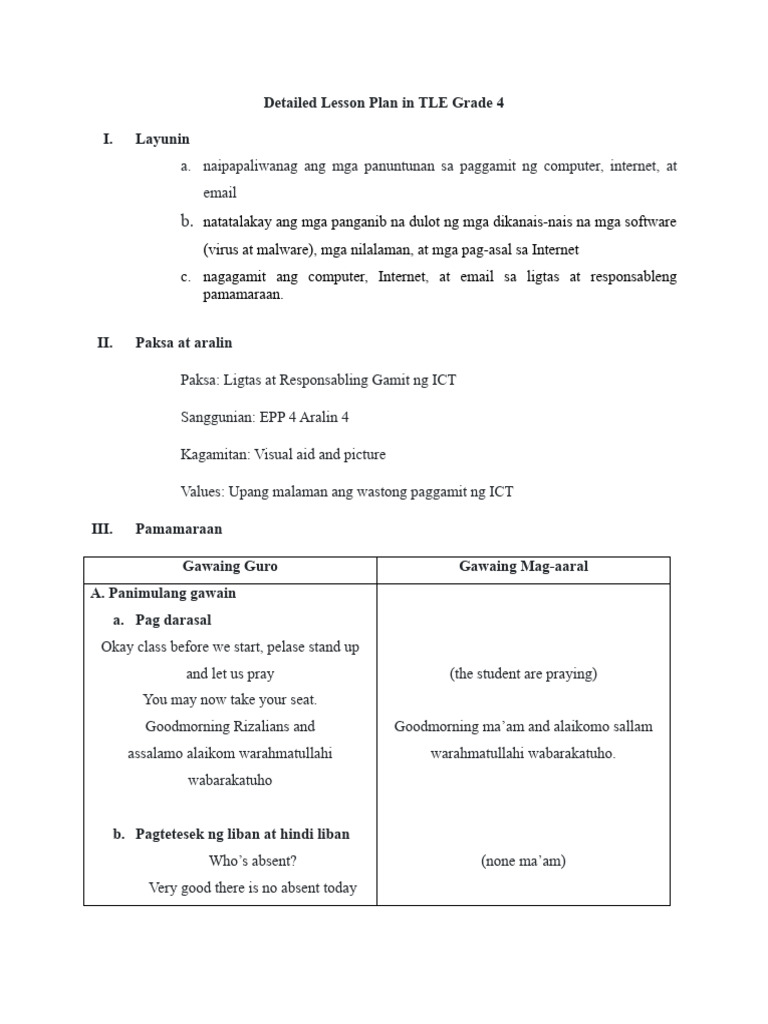 Sultan Lesson Plan Tle | PDF