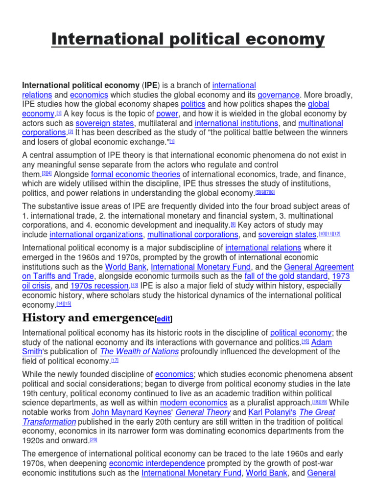 Understanding International Political Economy | PDF | Economies | Economics