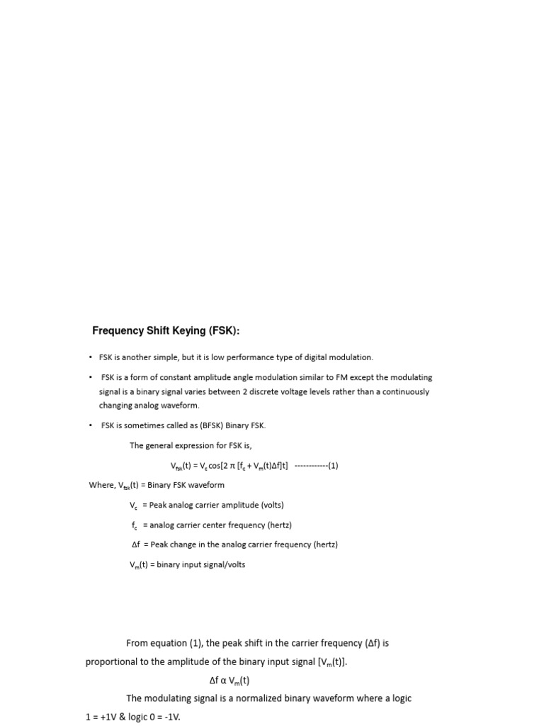 Frequency Shift Keying | PDF | Frequency Modulation | Detector (Radio)
