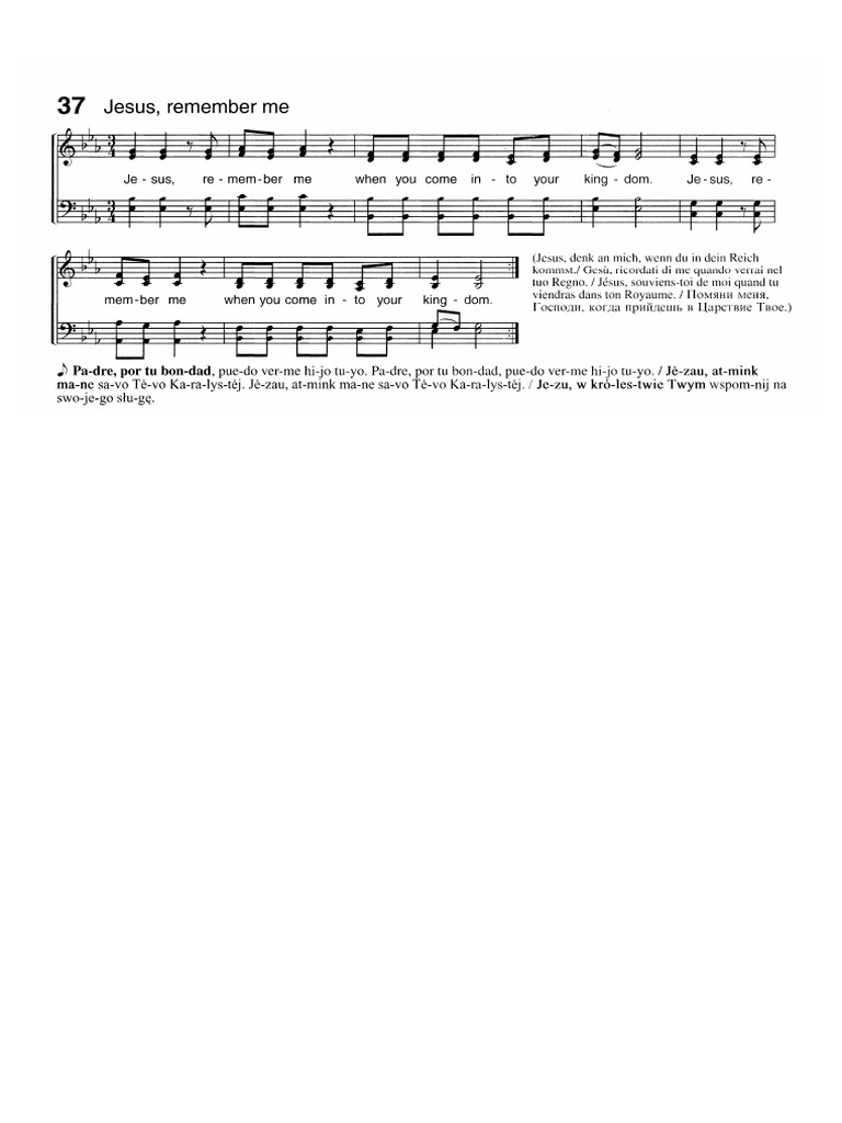 Jesus, Remember Me - Taize - Music | PDF