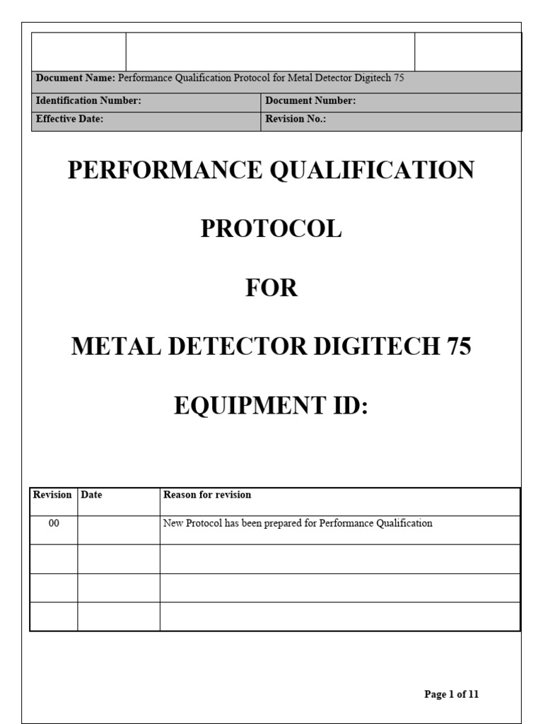 PQ Protocol For Metal Detector | PDF