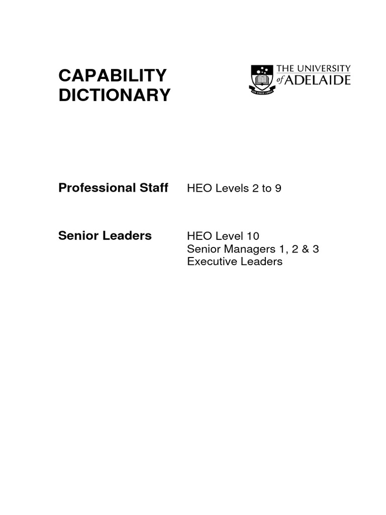 Capability Dictionary for HEO Levels | PDF | Leadership | Communication