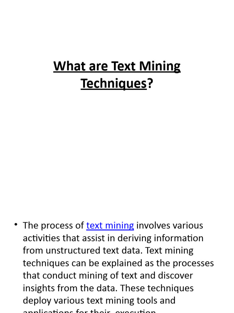 Seven Text Mining Techniques | PDF | Cluster Analysis | Information ...