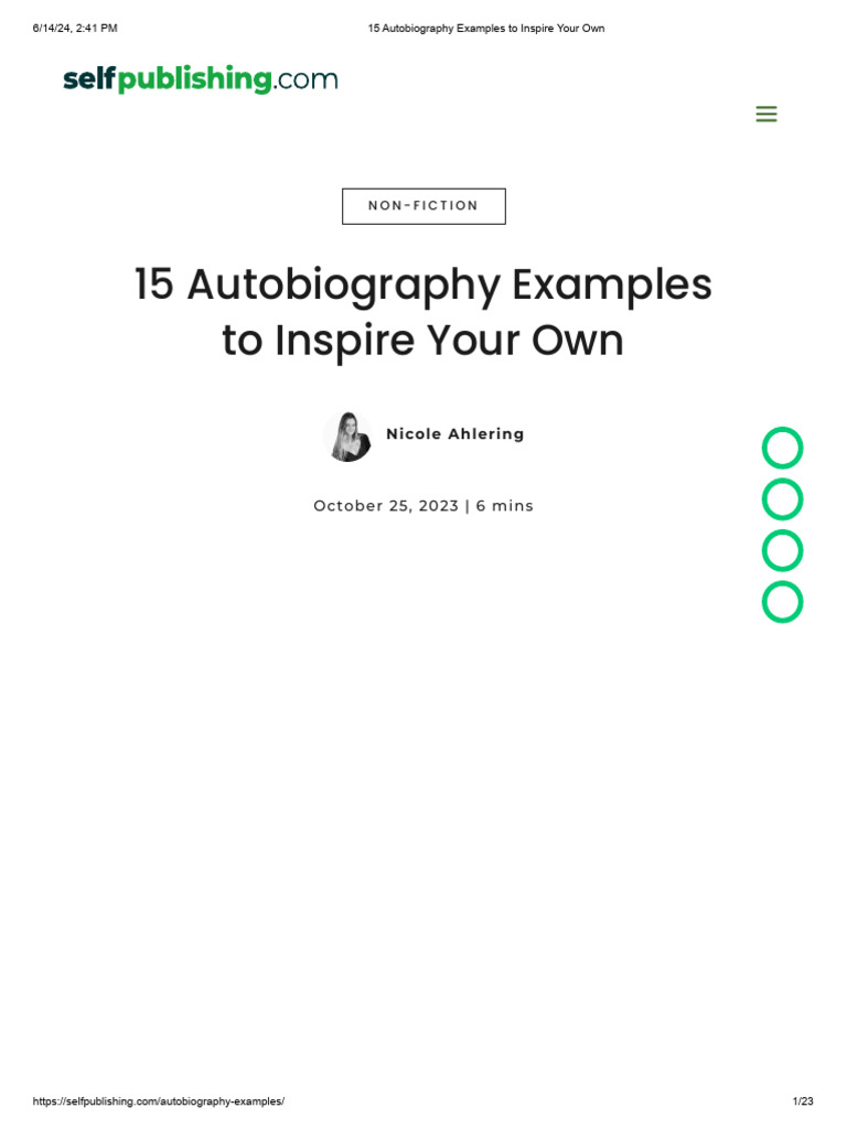 15 Autobiography Examples to Inspire Your Own | PDF