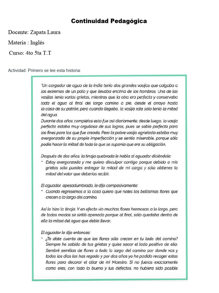 Actividades de Autoestima en Inglés | PDF