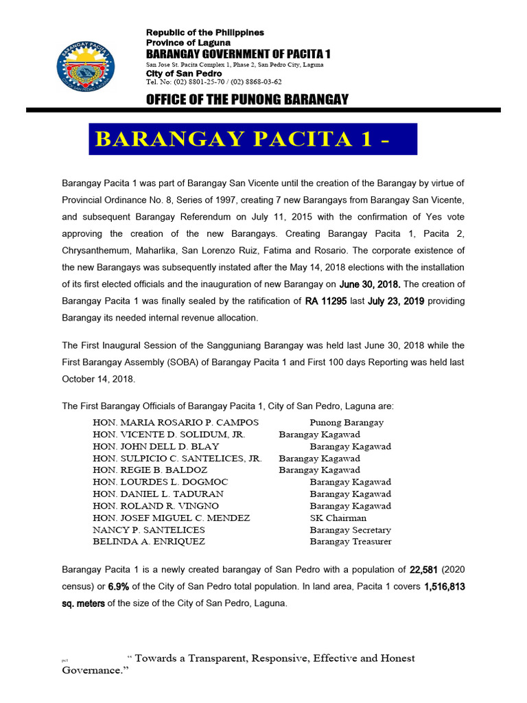 Barangay History | Download Free PDF | Philippines
