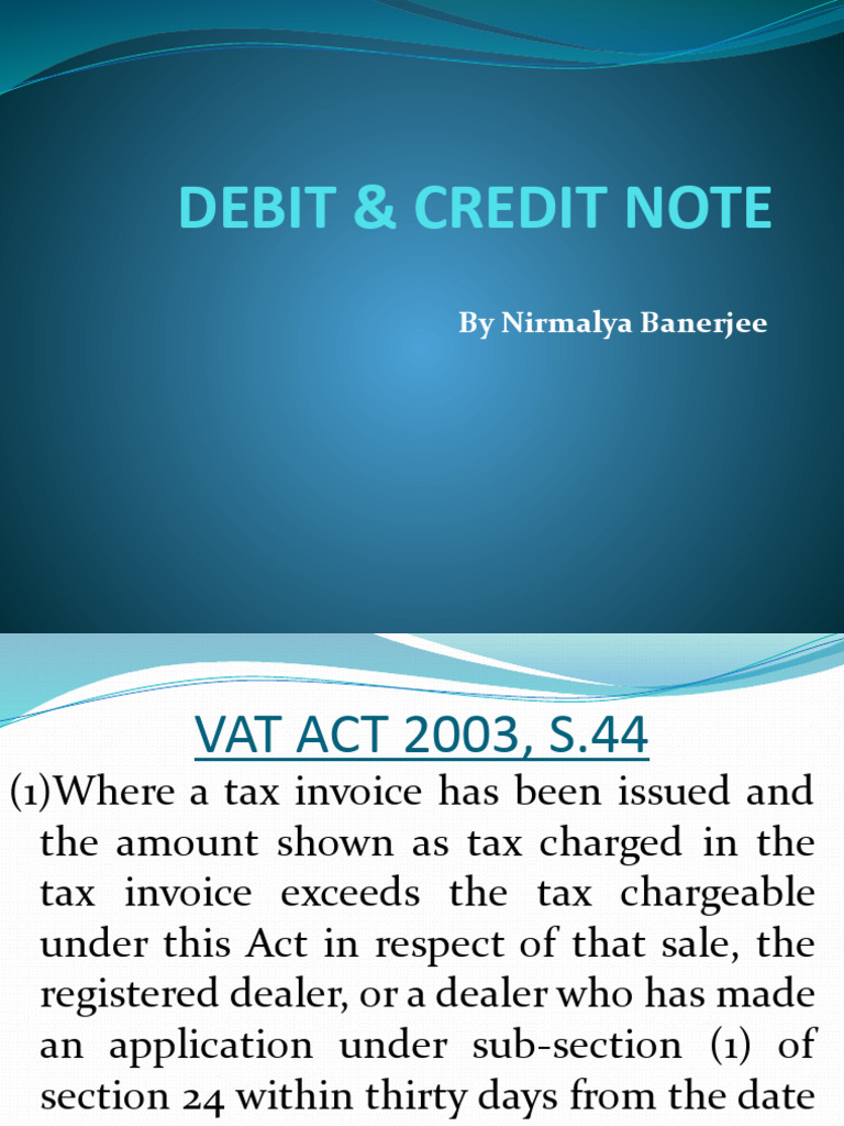 Debit & Credit Note | PDF | Debits And Credits | Value Added Tax