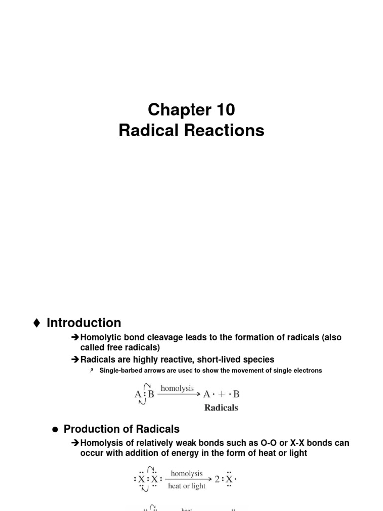 Chapter 10 | PDF | Radical (Chemistry) | Chemical Reactions
