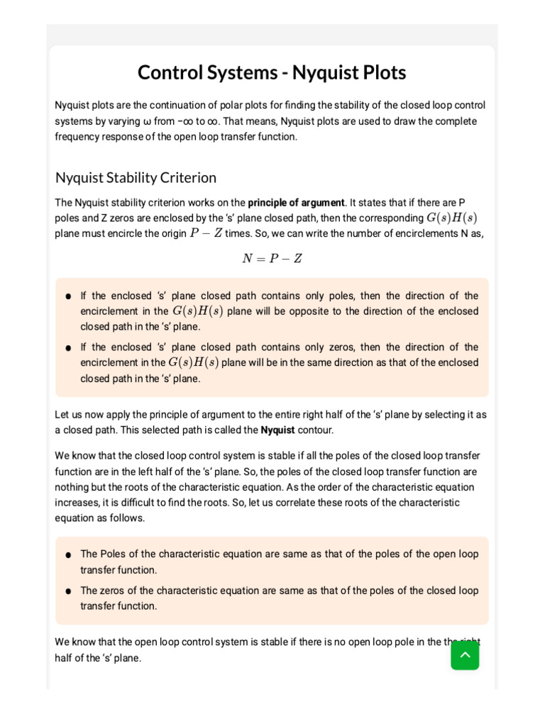 Control Systems - Nyquist Plots | PDF | Mechanics | Applied Mathematics