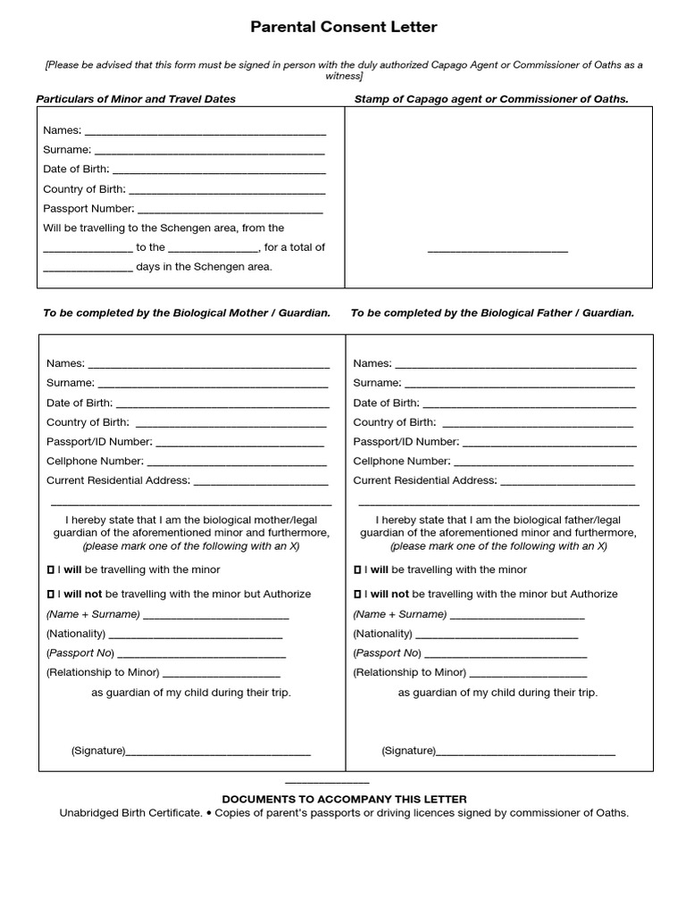 Parental Consent Letter | Download Free PDF | Social Institutions ...