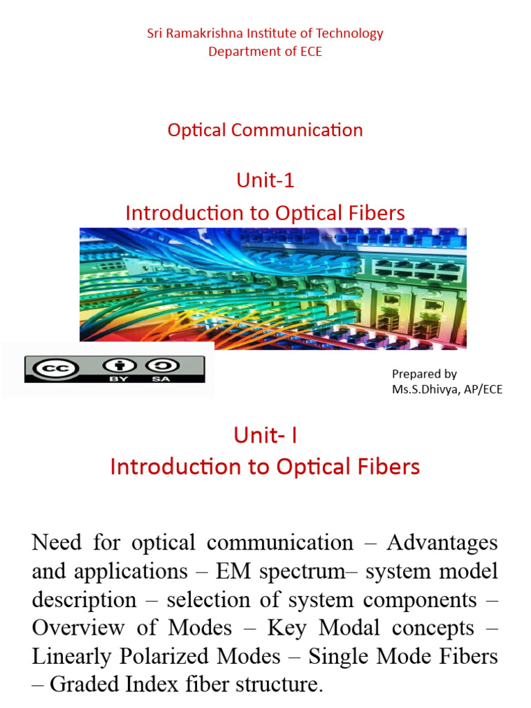 Introduction To Optical Fibers | PDF | Optical Fiber | Waves