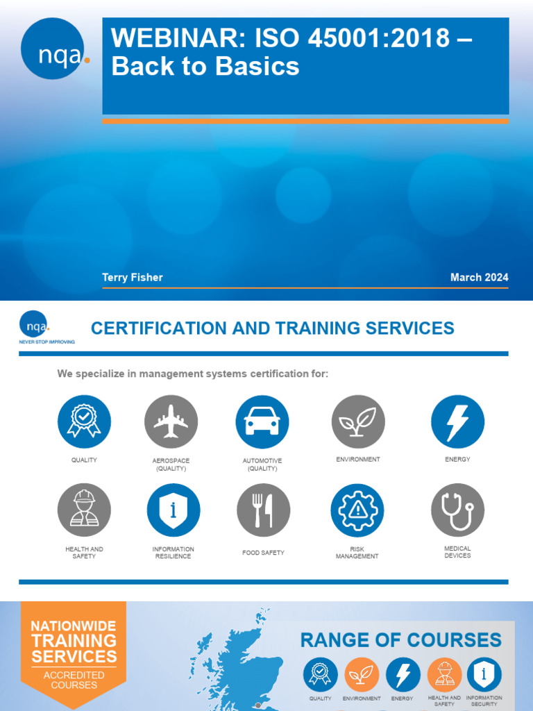 NQA Webinar ISO 45001 Back To Basics 04 03 24 | PDF | Risk | Internal Audit