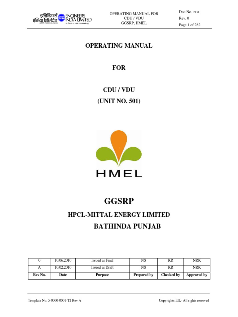 Cdu Vdu | PDF | Diesel Fuel | Oil Refinery