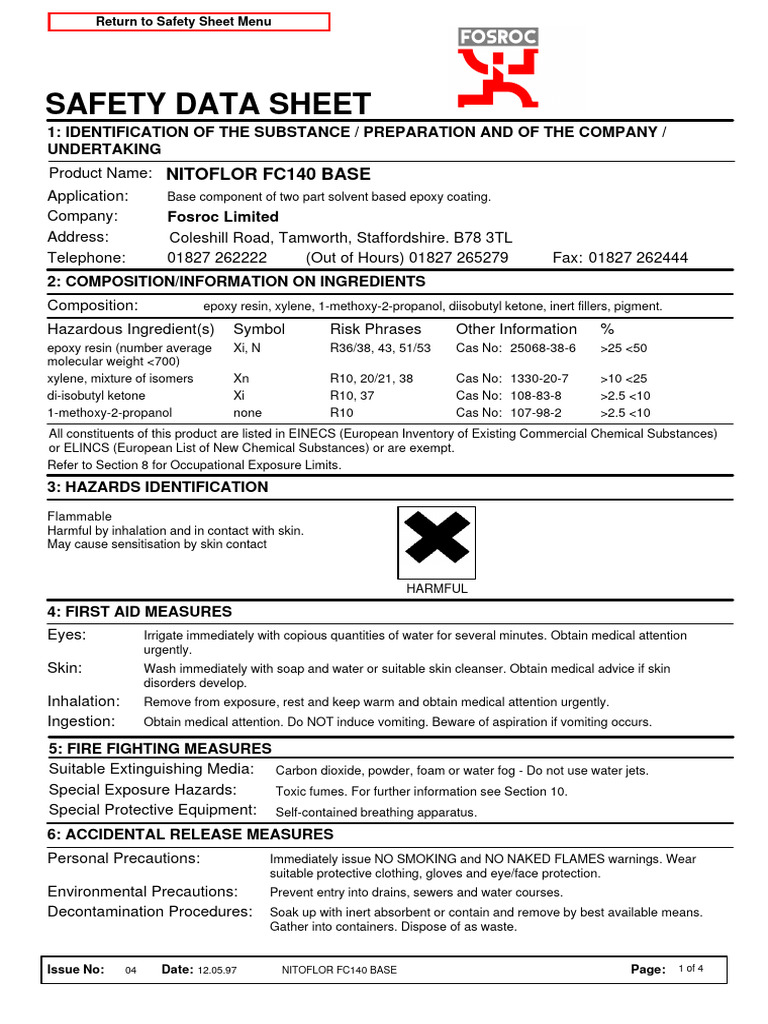 Fosroc Nitoflor FC 130 and Nitoflor FC140 Base | Download Free PDF ...