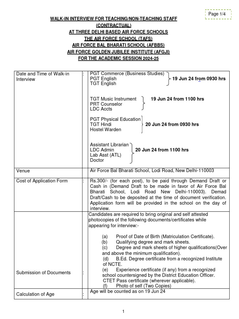 19 Jun 24 From 0930 HRS: Page 1/4 | PDF | Educational Stages | Vocational Education