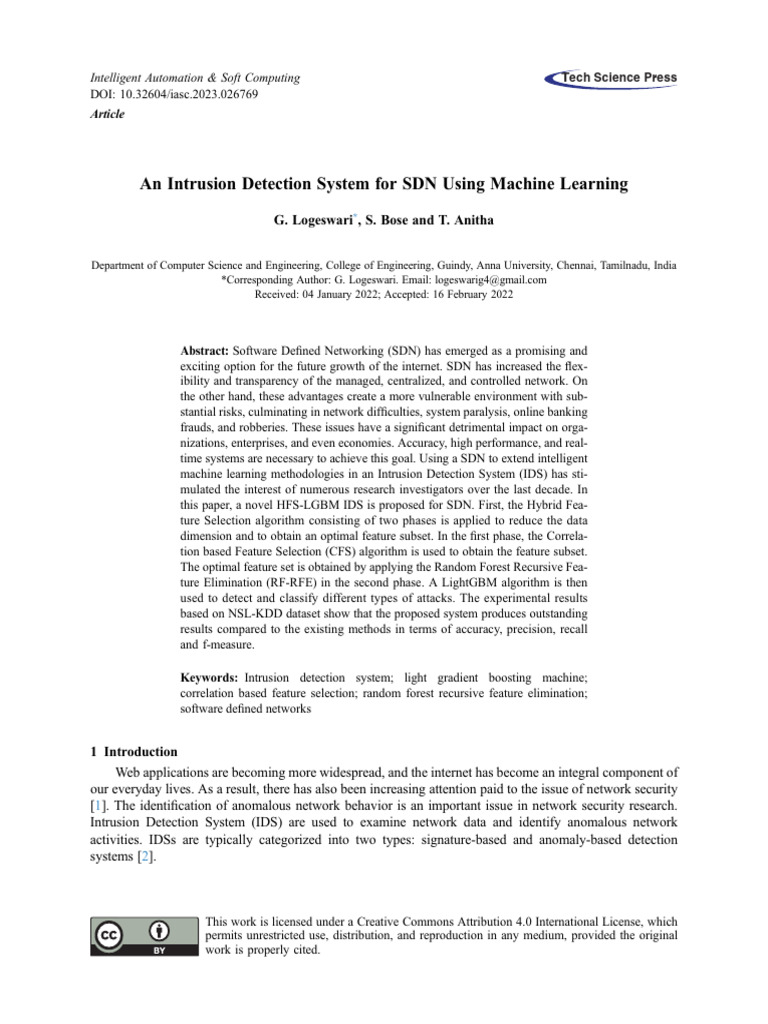 2022_An Intrusion Detection System for SDN Using Machine Learning ... 2022_An Intrusion Detection System for SDN Using Machine Learning ...