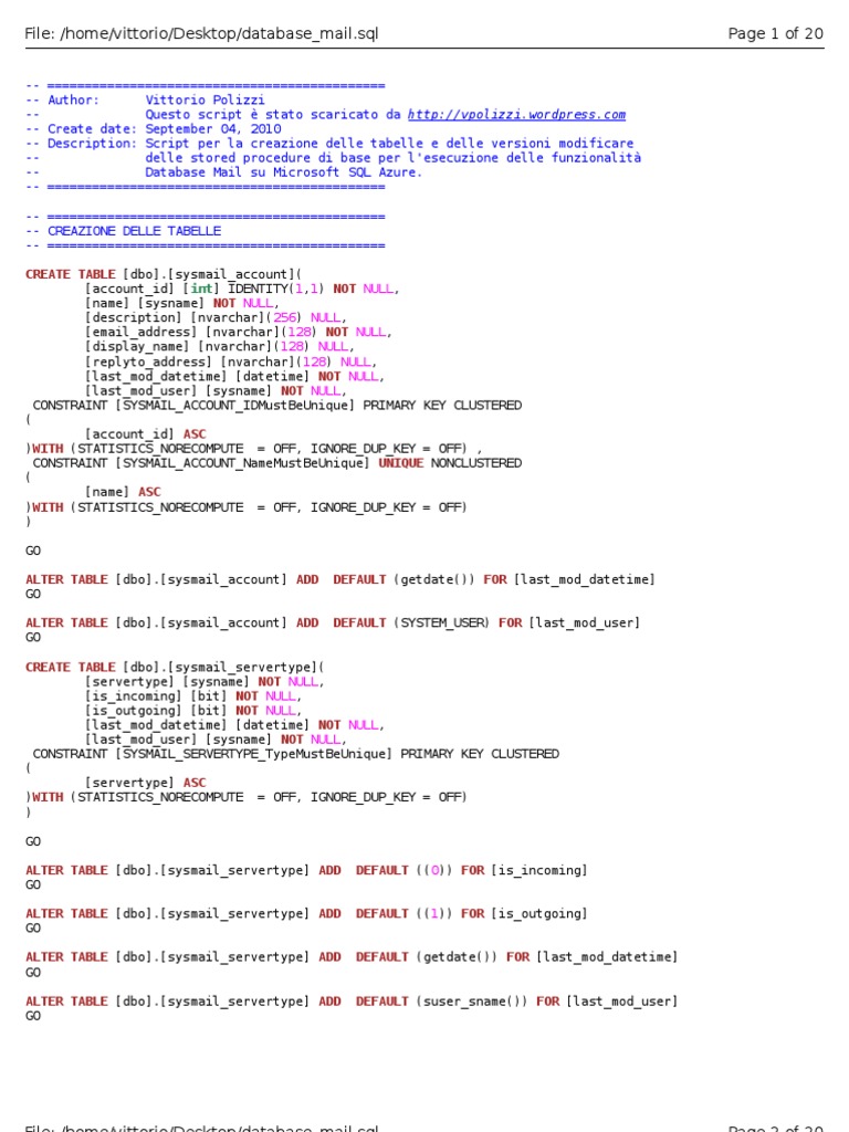 Database Mail SQL | PDF | Database Transaction | Parameter (Computer Programming)