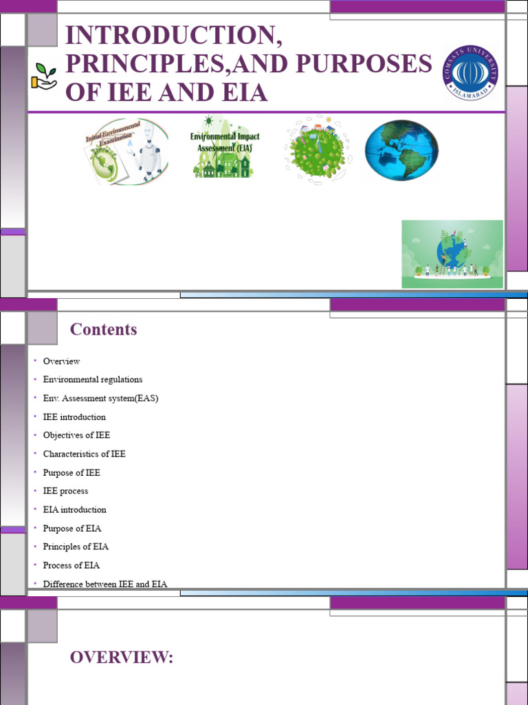 INTRODUCTION, PRINCIPLES,AND PURPOSES OF IEE AND EIA | Download Free PDF | Environmental Impact ...