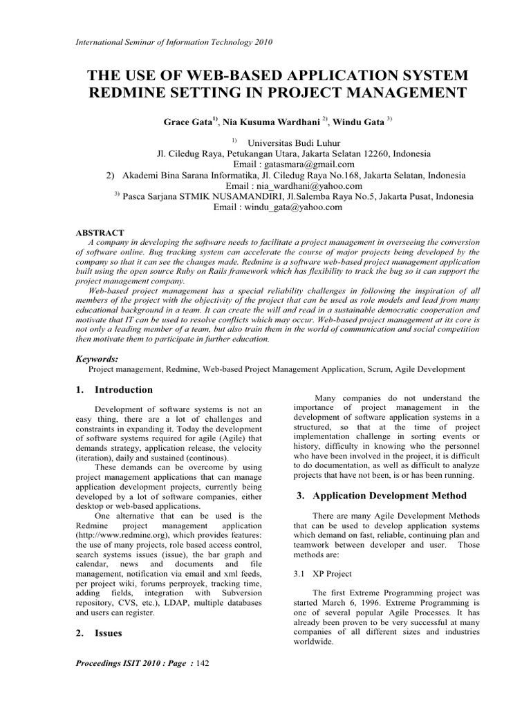 Sed Application System Redmine Setting in Project Management | PDF | Agile Software Development ...