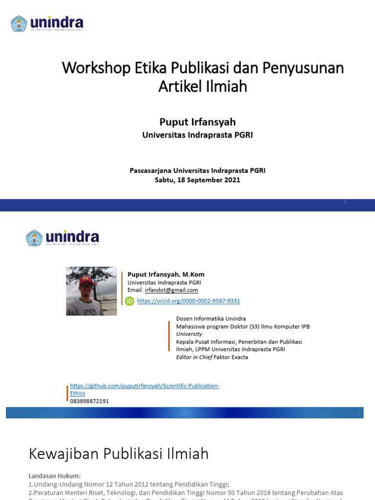 Materi Workshop Pascsarjana - S2 | PDF